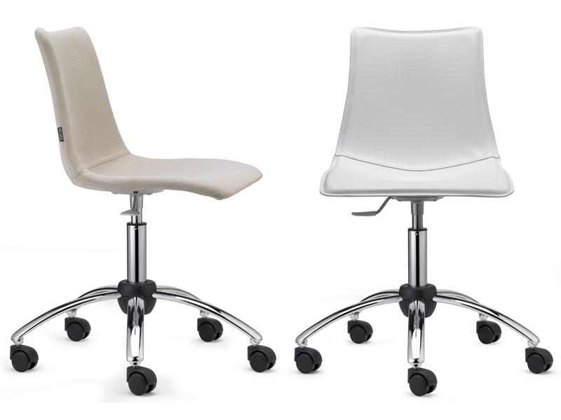 Asiento tapizado, ajustable en altura, con ruedas, para la oficina ...